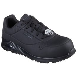 Berufsschuh Skechers "WORK UNO SR - DOLTIN" Gr. 44, schwarz, 44, Synthetik, Textil, Schuhe, Berufsschuh, Arbeitsschuh, Sicherheitsschuh, Halbschuh mit Zehenschutz