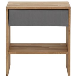 Nachttisch Home Affaire "Cavan", grau (anthrazit, natur, natur), B:60cm H:65,5cm T:42cm, Tische, Nachttisch, passend zur Boxspringbett-Serie Cavan
