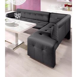 Eckbank exxpo - SOFA FASHION "Barista, bequem und elegant, hohe Bodenfreiheit", grau (anthrazit), B:265cm H:83cm T:199cm, Luxus-Microfaser (100% Polyester), Sitzb&auml;nke, Eckbank, Eckbank Barista bequem und elegant, hochwertige Detailverarbeitung