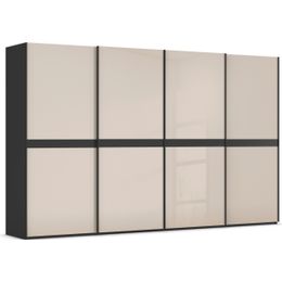 Schwebet&uuml;renschrank Rauch "Kleiderschrank Schrank Garderobe Schlafzimmerschrank SCALE-LINE", beige (schwarz, glas champagner), B:360cm H:223cm T:68cm, Holzwerkstoff, Schr&auml;nke, Schwebet&uuml;renschrank, edle Optik mit Bauchbinde in Korpusfarbe mit Glasfront MADE IN GERMANY