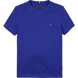 T-Shirt Tommy Hilfiger "ESSENTIAL COTTON TEE S/S", Jungen, Gr. 3 (98), blau (wedge blau), Single Jersey, Obermaterial: 100% Baumwolle, unifarben, regular fit, Rundhals, abgesteppt, Shirts T-Shirt, mit Logostickerei