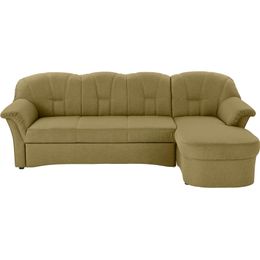 Ecksofa DOMO collection "Papenburg, zeitlose R&uuml;ckensteppung, elegante Formensprache, L-Form", gr&uuml;n (gr&uuml;n, gelb), B:235cm H:84cm T:140cm, Kunstleder SOFTLUX;Luxus-Microfaser (100% Polyester);Struktur ( 90% Polyester, 10% Polyacryl);Microfaser PRIMABELLE (100% Polyester), Sofas, Ecksofa, in gro&szlig;er Farbvielfalt, wahlweise mit Bettfunktion