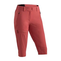 Outdoorhose Maier Sports "Lulaka Capri Loop", Herren, Gr. 50, Normalgr&ouml;&szlig;en, rot (karminrot), 100% Polyester, Hosen Outdoorhose, Damen Wanderhose, elastische Funktionshose mit 3 Taschen, Regular Fit