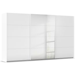 Schwebet&uuml;renschrank OTTO HOME "Kleiderschrank Kleiderschr&auml;nke Schrank Garderobe AGORDO mit Glasfront", wei&szlig; (alpinwei&szlig;, glas kristallwei&szlig;), B:360cm H:210cm T:62cm, Holzwerkstoff, Schr&auml;nke, Schwebet&uuml;renschrank, durchdachte Innenausstattung, in 4 Breiten und 2 H&ouml;hen MADE IN GERMANY