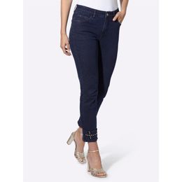 7/8-Jeans Heine, Damen, Gr. 38, Normalgr&ouml;&szlig;en, dunkelblau, 98% Baumwolle, 2% Elasthan, unifarben, 7/8-L&auml;nge, Jeans 7/8-Jeans