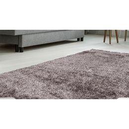 Hochflor-Teppich Bruno Banani "Alga", dunkel champagner, B:120cm H:40mm L:170cm, Kunstfaser, Teppiche, Hochflor-Teppich, Uni, Shaggy, Langflor, besonders weich und kuschelig, Wohnzimmer