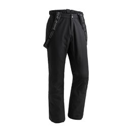 Skihose Maier Sports "Anton slim 2.0", Herren, Gr. 52, Normalgr&ouml;&szlig;en, schwarz, 100% Polyester, Hosen Skihose, Herren Schneehose mit Hosentr&auml;gern, wind/wasserdicht, Slim Fit