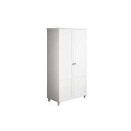 Kleiderschrank OTTO HOME "Juventus, Dreht&uuml;renschrank, Schrank", wei&szlig;, B:97cm H:180cm T:51cm, Massivholz, Schr&auml;nke, Kleiderschrank, mit 2 T&uuml;ren, 97 cm breit, aus massiver Kiefer, FSC-zertifiziert