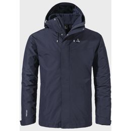 Sch&ouml;ffel Doppeljacke SCH&Ouml;FFEL "Hiking 3in1 Jacket Style Okere MNS", Herren, Gr. 48, blau (8820, blau), Aussenjacke Oberstoff : 100% Polyester (Membran: Polyurethan) Futter : 100% Polyester Innenjacke Oberstoff : 100% Polyester Futter &Auml;rmel: 100% Polyester, regular fit, hoch geschlossener Ausschnitt, Jacken Doppeljacke