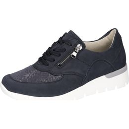 Waldl&auml;ufer Schn&uuml;rschuh WALDL&Auml;UFER "K-RAMONA-Soft", Damen, Gr. 10 (44,5), blau (dunkelblau), Nubukleder, Textil, Schuhe Schn&uuml;rschuh, Freizeitschuh, Halbschuh mit Orthotritt-Ausr&uuml;stung, K-Weite, Topseller