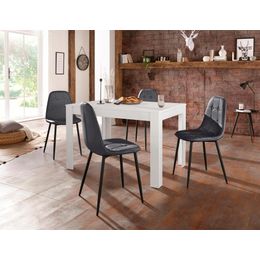 Essgruppe OTTO HOME, schwarz-wei&szlig; (wei&szlig;, schwarz), B:120cm, Sitzm&ouml;bel-Sets, Essgruppe, mit Esstisch 120 cm breit