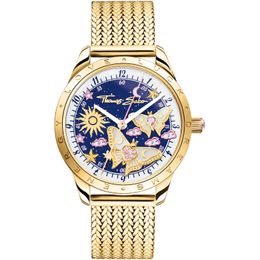 Quarzuhr Thomas Sabo "MAGIC GARDEN SPIRIT", gold (goldfarben), Armbanduhren, Damen, Quarzuhr, Armbanduhr, Damen, Edelstahl, Zirkonia (synth.), Schmetterlinge