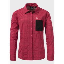 Sch&ouml;ffel Outdoorbluse SCH&Ouml;FFEL "Bike Blouse Style Jalpuh WMS", Damen, Gr. 36, rot (3750, rot), Oberstoff: 81% Polyester 14% Nylon 5% Elasthan, bequem, V-Ausschnitt, Blusen Outdoorbluse