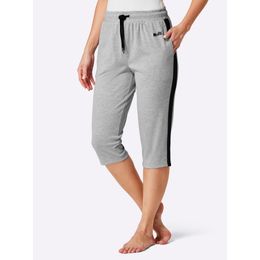 Caprihose feel good, Damen, Gr. 36/38, Normalgr&ouml;&szlig;en, grau (grau, melange), grau-meliert 88%Baumwolle, 12%Polyester% 2 Teile mit untersch. Material, 100% Baumwolle, unifarben, Hosen Caprihose