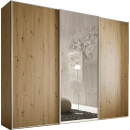 Schwebet&uuml;renschrank STAUD "Sinfonie Plus, edles Design in hochwertiger Qualit&auml;t, Made in Germany", braun (artisan eiche), B:249cm H:240cm T:68cm, Holzwerkstoff, Schr&auml;nke, Schwebet&uuml;renschrank, Mit Spiegelt&uuml;r und vier verschiedenen Ausstattungsvarianten