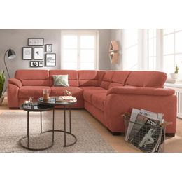 Sit & More Ecksofa SIT & MORE "Montego L-Form, B: 256cm", orange (terra), B:256cm H:88cm T:227cm, Luxus-Microfaser (90% Polyester, 10% Polyamid);Struktur (100% Polyester);Luxus-Microfaser ALTARA NUBUCK (100% Polyester), Sofas, Ecksofa, wahlweise mit Bettfunktion und Schubkasten