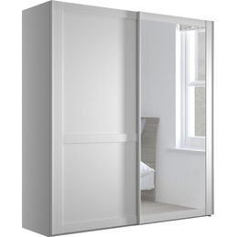Schwebet&uuml;renschrank Wiemann "G&ouml;teborg", wei&szlig; (wei&szlig;, kristallspiegel), B:197,3cm H:220cm T:67cm, Glas, Holzwerkstoff, Schr&auml;nke, Schwebet&uuml;renschrank, Querriegel und Griffleisten im Korpusfarbton, inkl. Spiegel