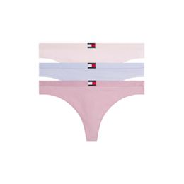 String "3 PACK THONG (EXT.SIZES)", Damen, Gr. M (38), 3 Stk., lila, mystic orc, light pink, Jersey, Obermaterial: 95% Baumwolle, 5% Elasthan, Tommy Hilfiger Underwear, k&ouml;rpernah, Unterhosen String, basic, elastischer Bund, unifarben