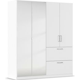 Dreht&uuml;renschrank Rauch "Kleiderschrank Schrank Garderobe Schlafzimmerschrank PADUA", wei&szlig; (alpinwei&szlig;), B:181cm H:210cm T:54cm, Holzwerkstoff, Schr&auml;nke, Dreht&uuml;renschrank, voll aufgelegte Spiegelt&uuml;ren, zwei gro&szlig;e Schubladen MADE IN GERMANY