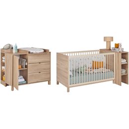 Babyzimmer-Komplettset GAMI "Set N2 Calypso", eiche bocage nachbildung, Eiche bocage Nachbildung + ohne Matratze, B/H: 70cm x 140cm, Eiche bocage Nachbildung, Schlafzimmerm&ouml;bel-Sets, Babyzimmer-Komplettset, Ein Schlafzimmer mit viel Stauraum