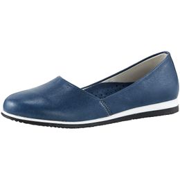 Slipper Heine, Damen, Gr. 38, blau (jeansblau), Leder, Schuhe Slipper