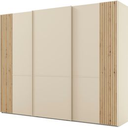 Schwebet&uuml;renschrank Musterring "Isabelle", beige (champagner, dekor), B:295,2cm H:236cm T:67cm, Hartfaserplatte, Holzwerkstoff, Schr&auml;nke, Schwebet&uuml;renschrank, T&uuml;ren mit Lamellenoptik, verschiedene Gr&ouml;&szlig;en und Farben, H&ouml;he 236cm