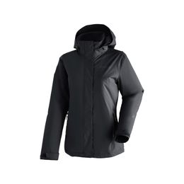 Regenjacke Maier Sports "Metor Therm Rec W", Damen, Gr. 38, schwarz, 100% Polyester (recycled), Rundhals, Jacken Regenjacke, warme Damen Jacke mit Kapuze, Winterjacke wasserdicht atmungsaktiv