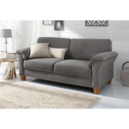 2-Sitzer Home Affaire "Borkum, B: 156cm", grau, B:156cm H:87cm T:88cm, Struktur (100% Polyester);Luxus-Microfaser ALTARA NUBUCK (100% Polyester);MELROSE (100% Polyester);Luxus-Microfaser Toro (100% Polyester), Sofas, 2-Sitzer, mit Federkern