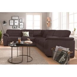 Sit & More Ecksofa SIT & MORE "Montego L-Form, B: 256cm", braun, B:256cm H:88cm T:227cm, Luxus-Microfaser (90% Polyester, 10% Polyamid);Struktur (100% Polyester);Luxus-Microfaser ALTARA NUBUCK (100% Polyester), Sofas, Ecksofa, wahlweise mit Bettfunktion und Schubkasten