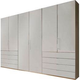 Faltt&uuml;renschrank Wiemann "Loft, Kleiderschrank, Schrank, W&auml;scheschrank, mit Glasfront", beige (havanna, wei&szlig; glas), B:200cm H:216cm T:58cm, Schr&auml;nke, Faltt&uuml;renschrank, inkl. gep&auml;mpften Schubk&auml;sten und T&uuml;ren, mit Panorama&ouml;ffnung