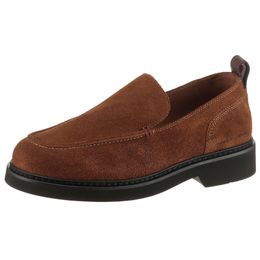 Loafer Tommy Hilfiger "HILFIGER ULTRA LIGHT SDE LOAFER", Herren, Gr. 46, braun, Veloursleder, Schuhe Loafer, Blockabsatz, Slipper, Businessschuh in bequemer Form