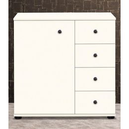 Kombikommode wimex "Chalet", wei&szlig;, B:82cm H:83cm T:41cm, Sideboards, Kombikommode, mit 1 T&uuml;r und 4 Schubladen