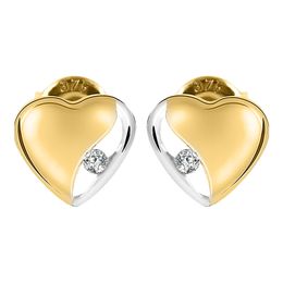 Adelia&acute;s Paar Ohrstecker ADELIA&acute;S "Damen Ohrringe &iquest; Ohrstecker aus 375 Gold mit Zirkonia", wei&szlig;, Ohrringe, Damen, Paar Ohrstecker