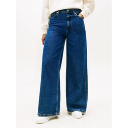 High-waist-Jeans Tommy Hilfiger "DNM 70's WIDE LEG HW", Damen, Gr. 32, L&auml;nge 30, emi, Denim/Jeans, Obermaterial: 100% Baumwolle, unifarben, l&auml;ssig geschnitten kn&ouml;chellang, Jeans High-waist-Jeans