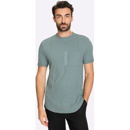 Kurzarmshirt Marco Donati "Kurzarm-Shirt", Herren, Gr. 48/50, jade, 100% Baumwolle, unifarben, Rundhals, Shirts Kurzarmshirt