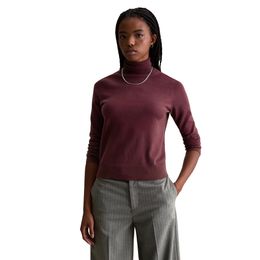Marc O'Polo Rollkragenpullover MARC O'POLO DENIM, Damen, Gr. XS, schwarz maroon, Strick, Obermaterial: 58% Baumwolle, 25% Polyamid, 17% Polyester, normal normal, Rippb&uuml;ndchen, Pullover Rollkragenpullover, Feinstrick, Basic, normale Passform