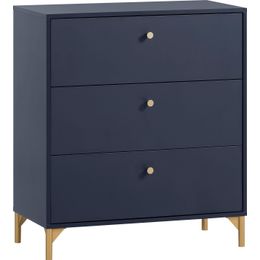 Kommode Schildmeyer "Alfa", blau (nachtblau), B:80,1cm H:91,4cm T:40cm, FSC-zertifizierter Holzwerkstoff, Sideboards, Kommode, 3 Schubladen