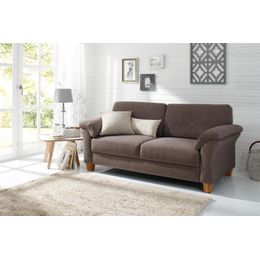 3-Sitzer Home Affaire "Borkum, B: 186cm", braun, B:186cm H:87cm T:88cm, Struktur (100% Polyester);Luxus-Microfaser ALTARA NUBUCK (100% Polyester);MELROSE (100% Polyester);Luxus-Microfaser Toro (100% Polyester), Sofas, 3-Sitzer, mit Federkern