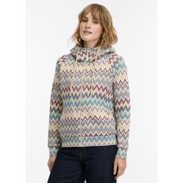 Sweatshirt Ragwear "FLLAWIA PRINT", Damen, Gr. XS, sand, Sweatware, Obermaterial: 70% Baumwolle, 30% Polyester, gemustert, regular fit, Rundhals, Rippb&uuml;ndchen, Sweatshirts Sweatshirt