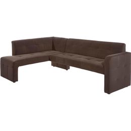 Eckbank exxpo - SOFA FASHION "Barista, bequem und elegant, hohe Bodenfreiheit", braun, B:245cm H:83cm T:159cm, Luxus-Microfaser (100% Polyester), Sitzb&auml;nke, Eckbank, Eckbank Barista bequem und elegant, hochwertige Detailverarbeitung