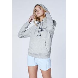 Kapuzensweatshirt Chiemsee, Damen, Gr. S (36), medium grau, metallic, 90% Baumwolle, 10% Viskose, Sweatshirts Kapuzensweatshirt