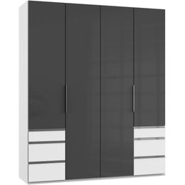 Kleiderschrank wimex "Level by fresh to go", wei&szlig; (wei&szlig;, grauglas), B:200cm H:236cm T:58cm, Schr&auml;nke, Kleiderschrank, mit vollfl&auml;chigen Glast&uuml;ren