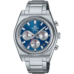Chronograph CASIO EDIFICE, silber (blau, silberfarben), Armbanduhren, Herren, Chronograph, Quarzuhr, Armbanduhr, Herrenuhr,Edelstahlband,Saphirglas,Stoppfunktion