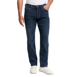 Straight-Jeans Tom Tailor, Herren, Gr. 40, L&auml;nge 34, blau (schwarz stone blau schwarz denim34), Denim/Jeans, Obermaterial: 92% Baumwolle, 6% Polyester, 2% Elasthan, unifarben, straight fit kn&ouml;chellang, Jeans Straight-Jeans, im Five-Pocket Style