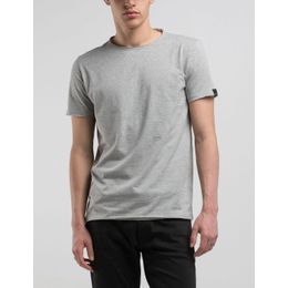 T-Shirt Replay, Herren, Gr. M, grau (light grau melange), Jersey, Obermaterial: 100% Baumwolle, unifarben, regular fit, Rundhals, Shirts T-Shirt