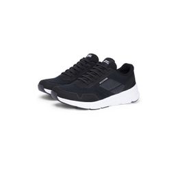 Sneaker Tommy Hilfiger "MODERN COMFORT RUN TECH KNIT", Herren, Gr. 42, schwarz, Lederimitat, Textil, Schuhe Sneaker, Freizeitschuh, Halbschuh, Schn&uuml;rschuh mit seitlichem Logo