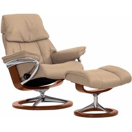 Relaxsessel stressless "Ruby", braun (latte batick), B:88cm H:101cm T:78cm, Leder BATICK: durchgef&auml;rbtes und genarbtes M&ouml;belleder;Leder PALOMA: durchgef&auml;rbtes Semianilin-M&ouml;belleder, Sessel, Relaxsessel, mit Signature Base, Gr&ouml;&szlig;e L, Gestell Eiche, Wenge, Braun & Schwarz