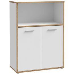 Kommode FORTE "Keflav", wei&szlig; (wei&szlig;, artisan eiche), B:84,5cm H:115,1cm T:41,5cm, Holzwerkstoff, Sideboards, Kommode, Breite 84,5 cm