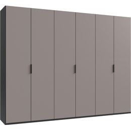 Kleiderschrank wimex "Oxford by fresh to go, in 3 Breiten, Made in Germany", grau (grafit, saharagrau), B:300cm H:236cm T:58cm, Holzwerkstoff, Schr&auml;nke, Kleiderschrank, mit hochwertigen Faltt&uuml;ren f&uuml;r den perfekten &Uuml;berblick
