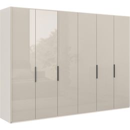 Faltt&uuml;renschrank Wiemann "Ohio, Kleiderschrank, Schrank, Garderobe, mit Glasfront, 300 cm", champagner, B:300cm H:216cm T:58cm, Schr&auml;nke, Faltt&uuml;renschrank, inklusive T&uuml;rd&auml;mpfung, hochwertige Glasfront